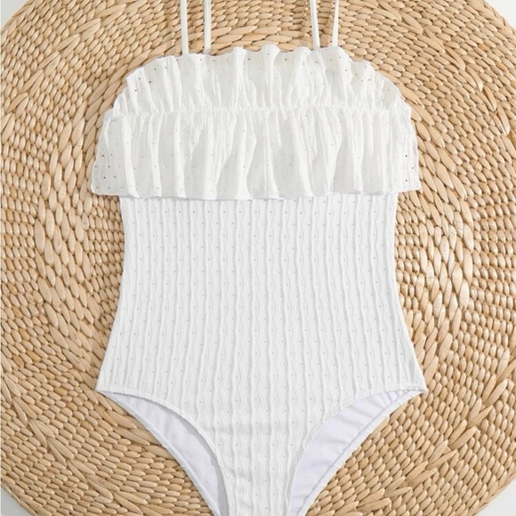 SHEIN | Swim | Shein Teen Girls Ruffle Trim One Piece Swimsuit 89y | Poshmark